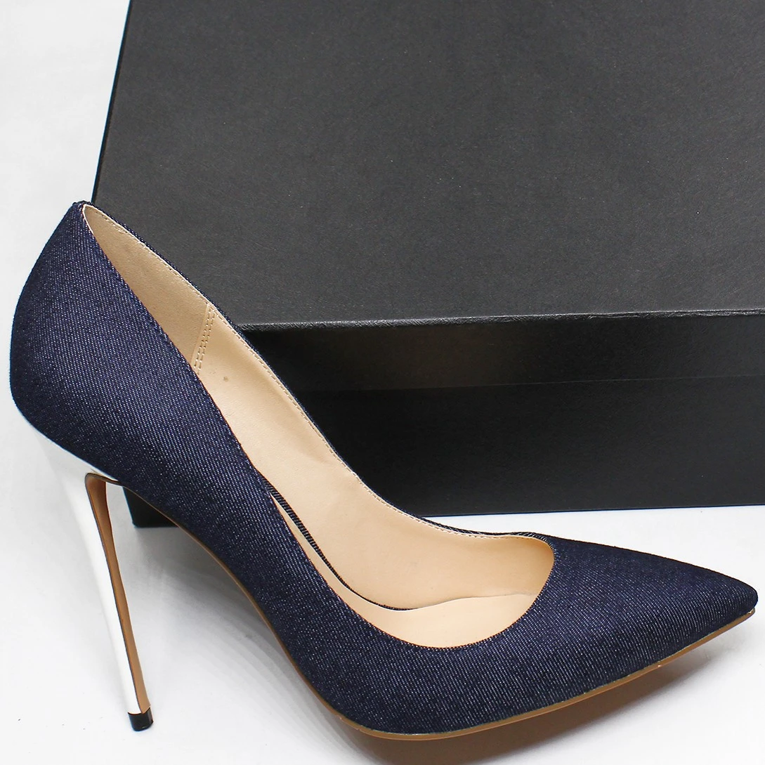 Blue Denim Heels Women Shoes | High Heel Jeans Stilettos | Pointed Toes ...