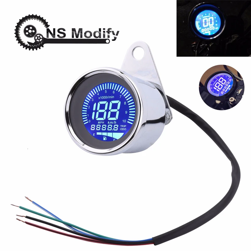 Universal Motorcycle Digital Light LCD Speedometer Digital Speedometer ...