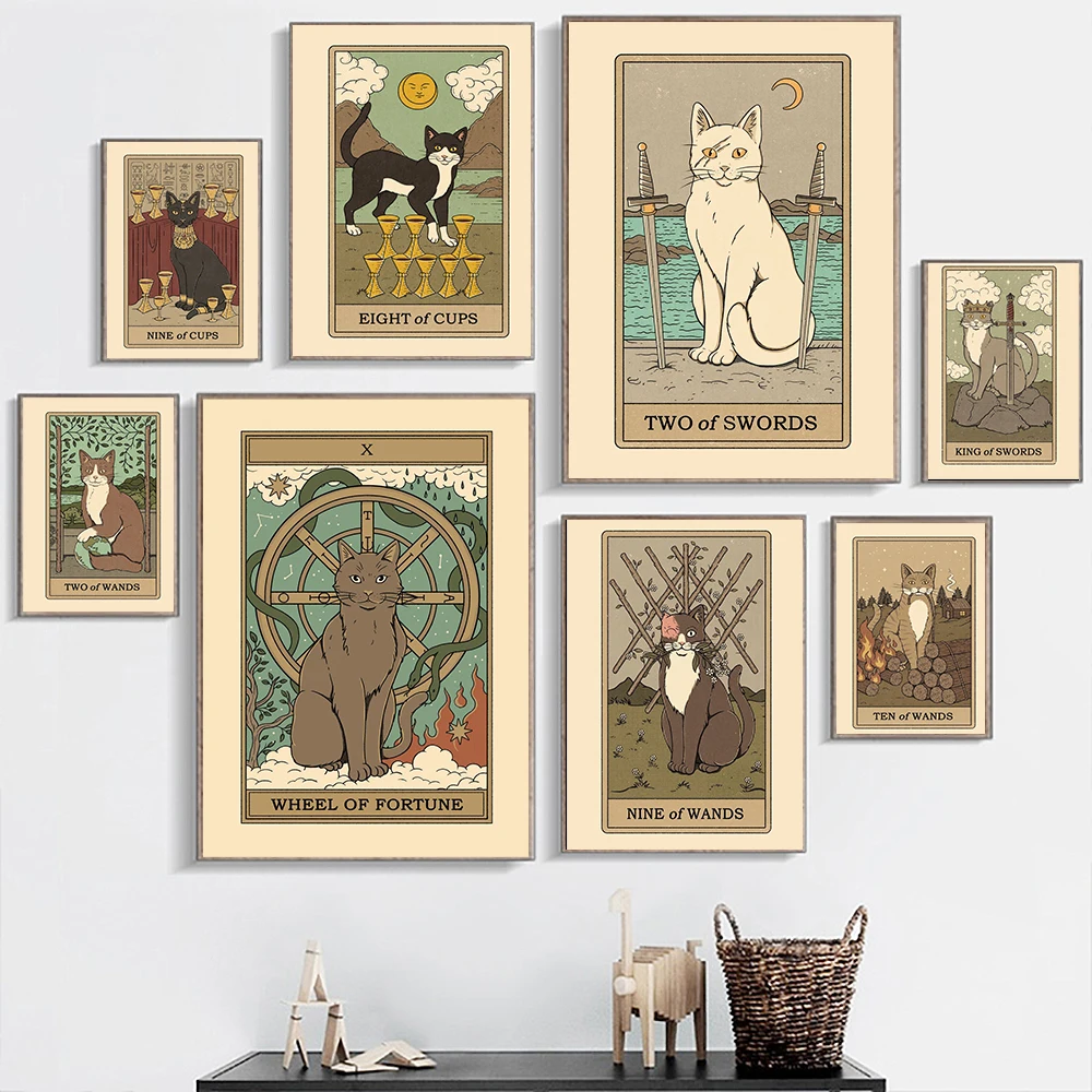 Urns & Memorials Pet Portraits Set of 3 Cat Art Prints A4 Pet Supplies ...