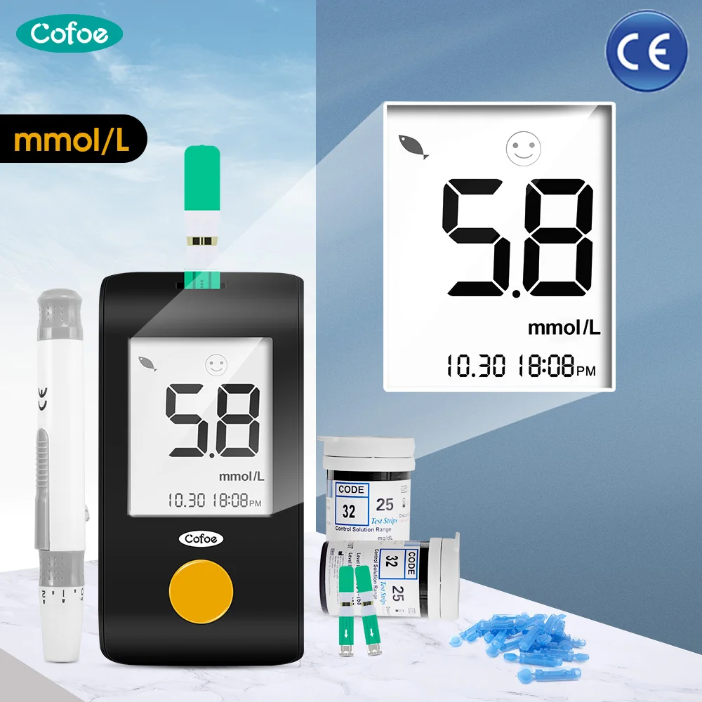 Cofoe YiLing medidor de glucosa en sangre médico, glucómetro mmol/l ...