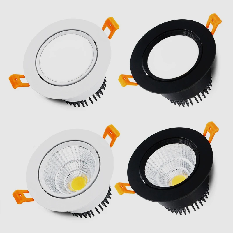 Circular Dimmable Recessed LED Downlights 7W 9W 12W 15W COB LED Ceiling ...