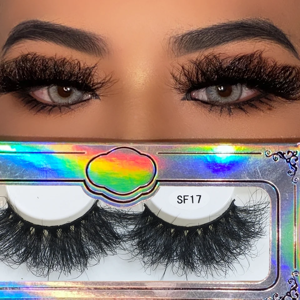 RED SIREN 25mm Fluffy Mink Lashes Drmatic Long Thick 3d Eyeleah Makeup ...