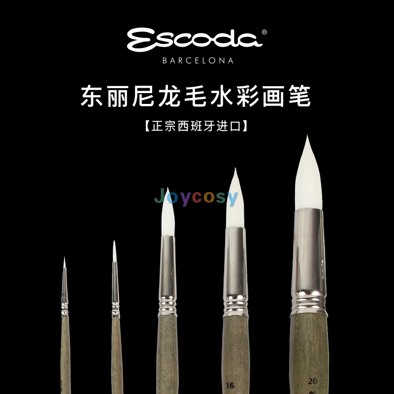 Perla-Series-1430-Escoda-Pointed-Toray-Round-Short-Handle-Artist-Paint-Brush-Synthetic-White ...