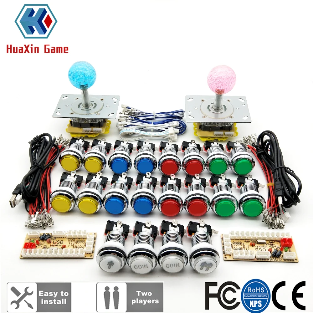 Kit de Arcade DIY, Joystick LED de 5V, botones cromados, botón de ...