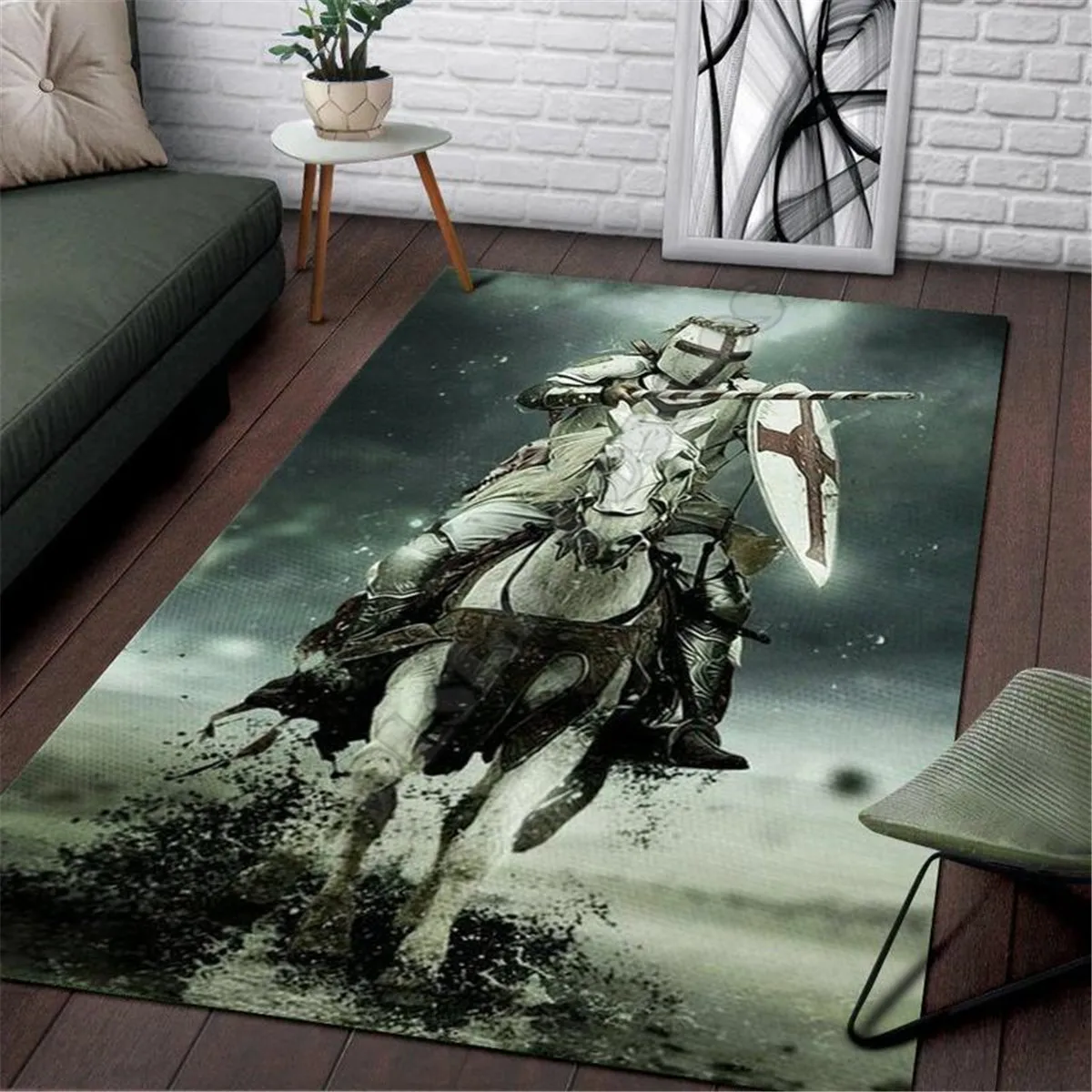 Knights-Templar-Area-Rug-3D-All-Over-Printed-Non-slip-Mat-Dining-Room ...