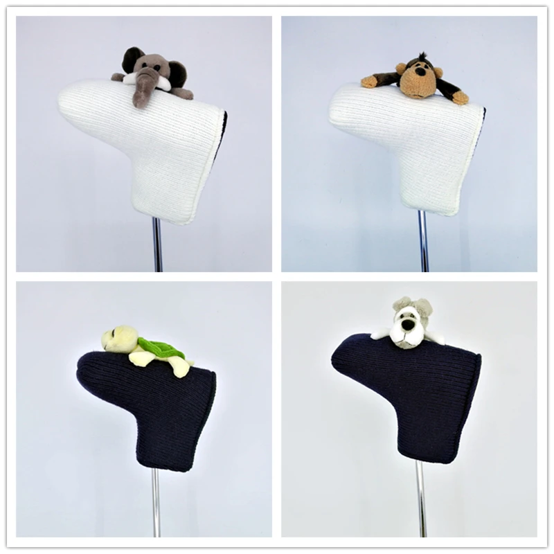 2019 New Animals Golf Head Covers Knit Wool Golf Putter Covers With ...