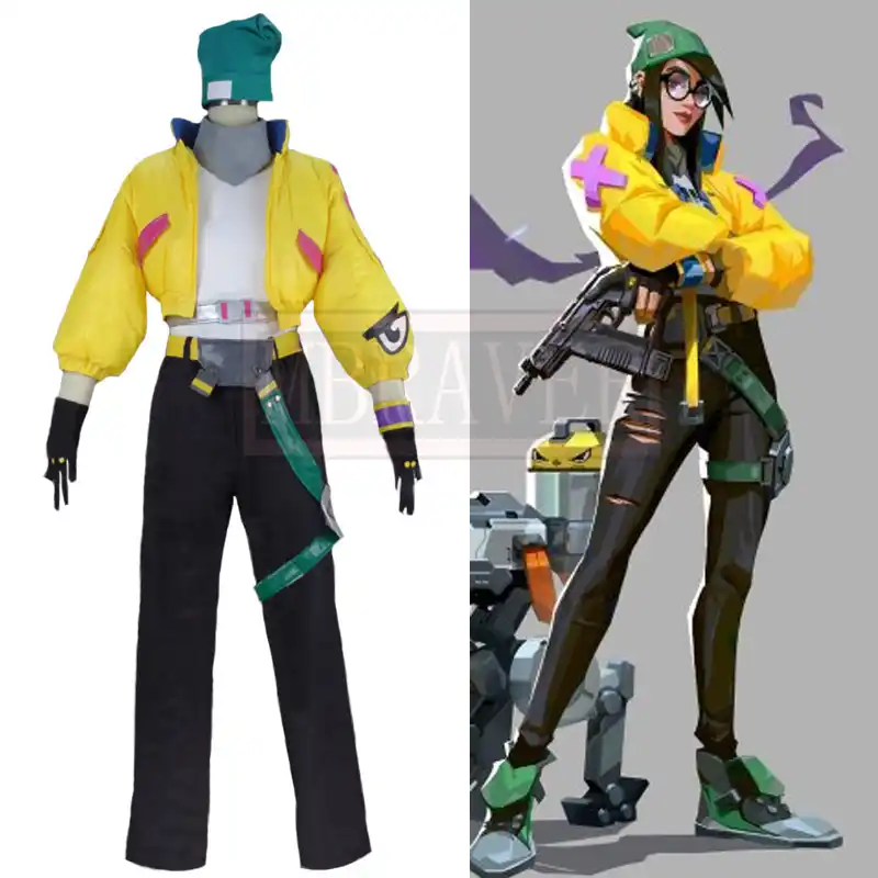 Valorant Killjoy Cosplay kostüm ceket çanta kıyafetler cadılar bayramı ...