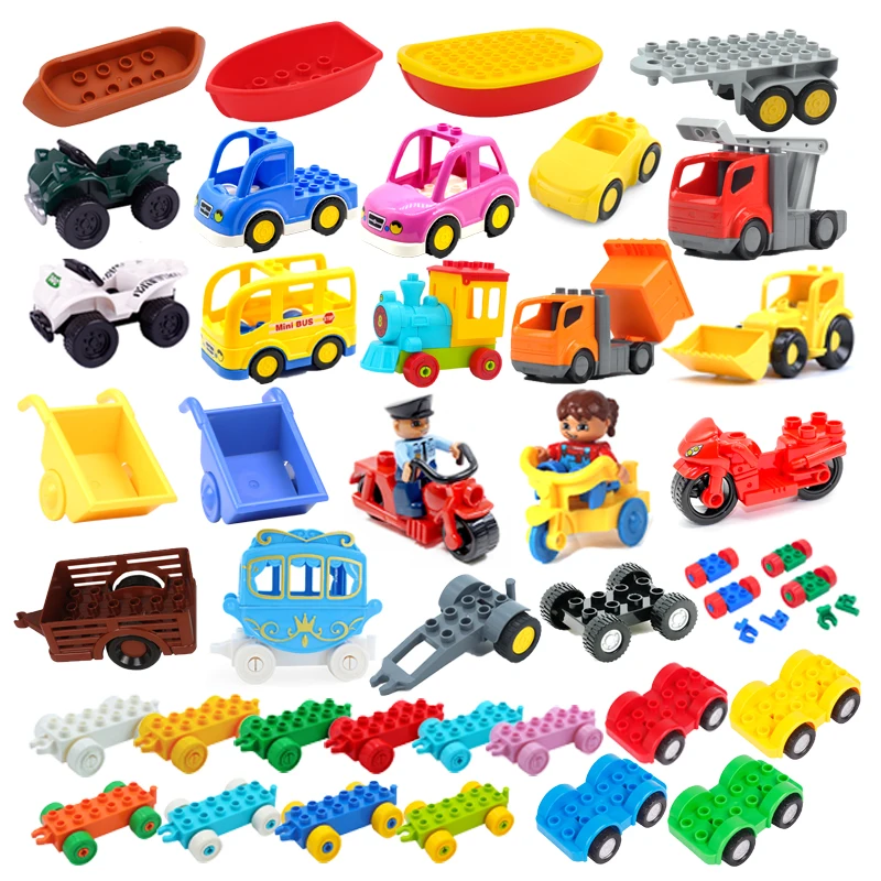 Car Model Children Assemble Toys Big Building Blocks City Traffic Parts ...