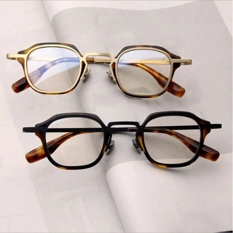 Vintage Men Titanium Glasses Frame Luxury | Titanium Round Eyeglass ...