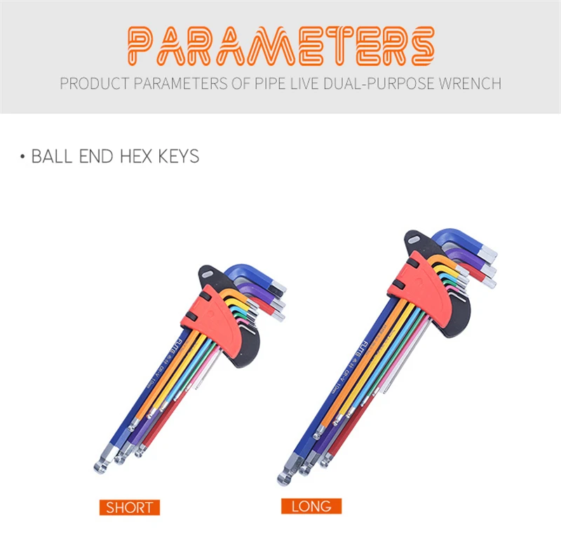 CLE A MOLETTE,Long Ball End--Kit de clés Allen hexagonales ...