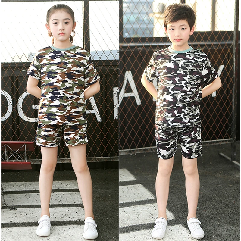 100 180cm Children Military Tactical Uniform Shirt Shorts Clothing Set ...