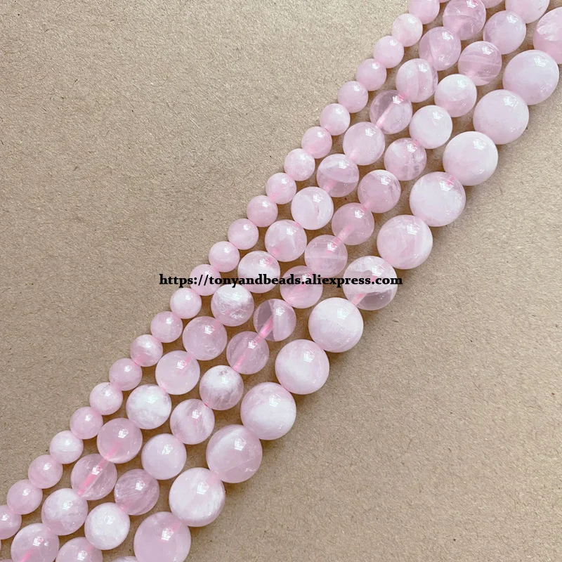 Perles rondes en Quartz Rose naturel Semi précieuse, 6, 8, 10MM, pour ...