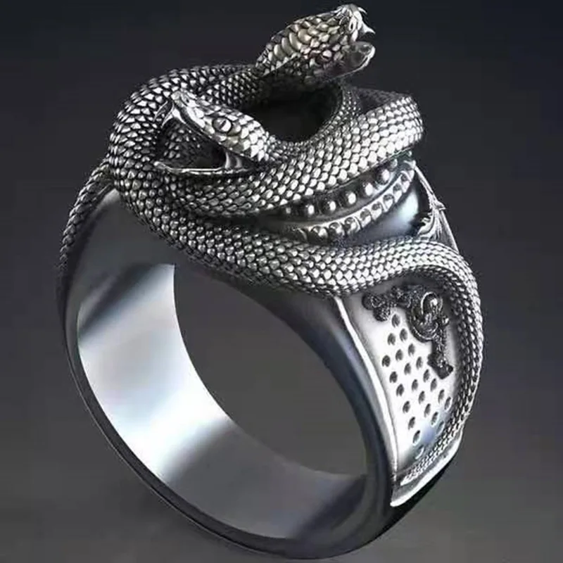 Anillo-met-lico-de-serpiente-doble-para-hombre-y-mujer-sortija ...