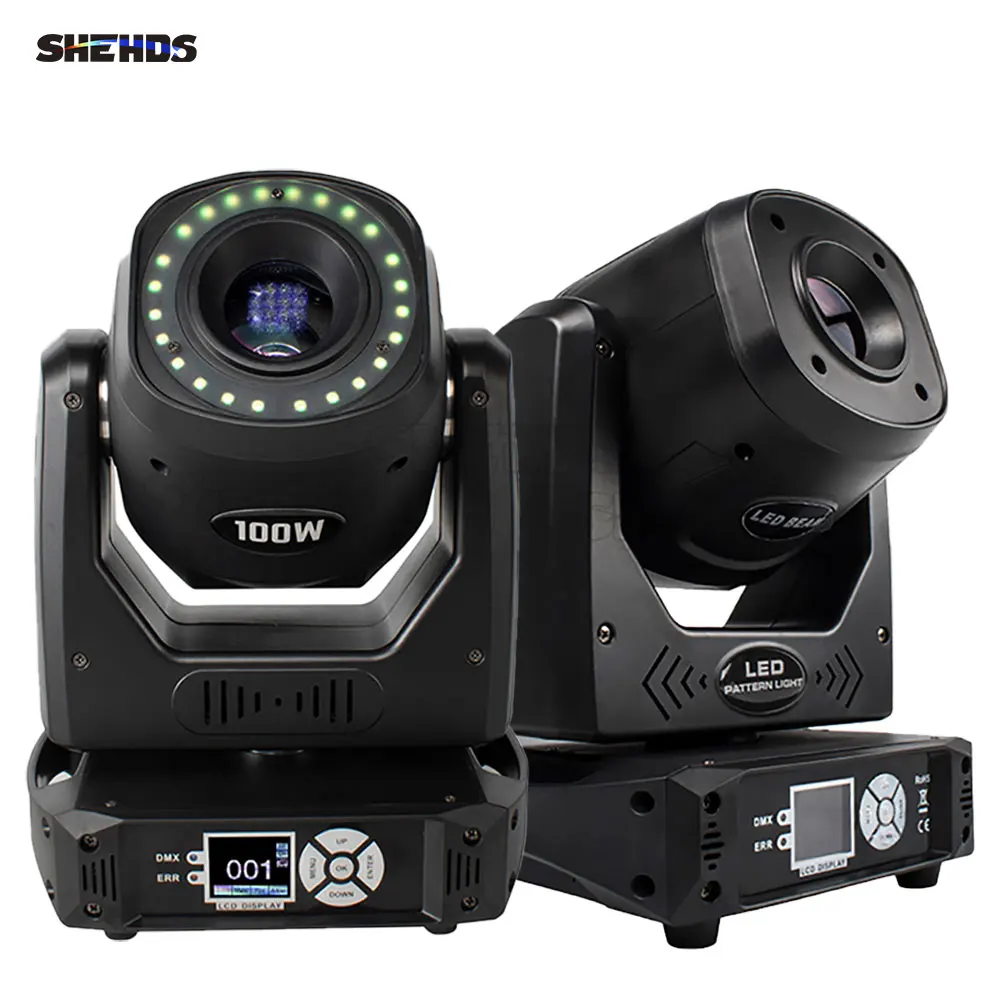 LED Spot 100W Gobo Moving Head Light 6 Face Prism With Circle DMX512 Dj ...
