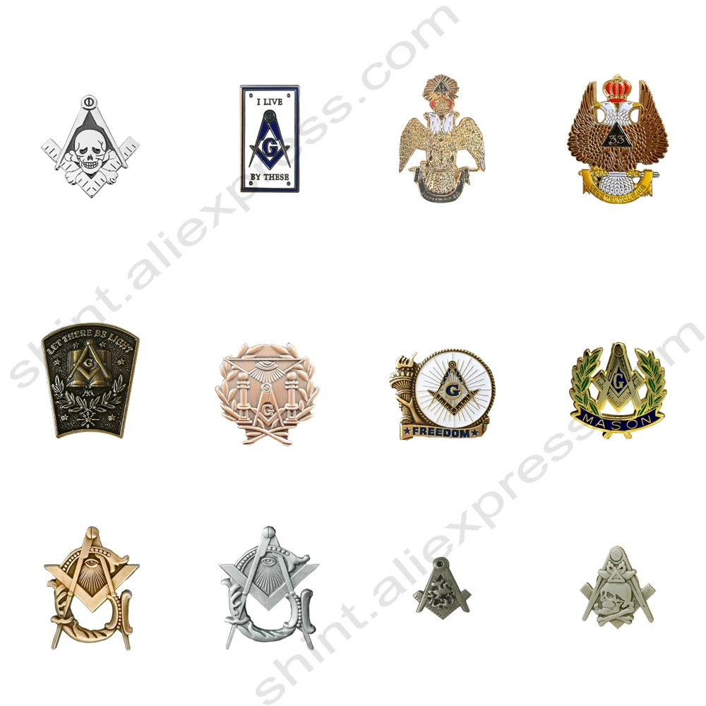 Masonic-Lapel-Pins-Badge-Mason-Freemason-Knights-Ancient-unique-skull ...