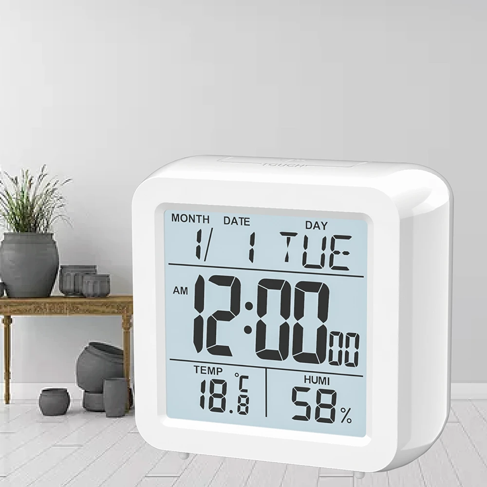 Table Alarm Clock Digital With Large Digits Calendar Snooze Indoor Room ...