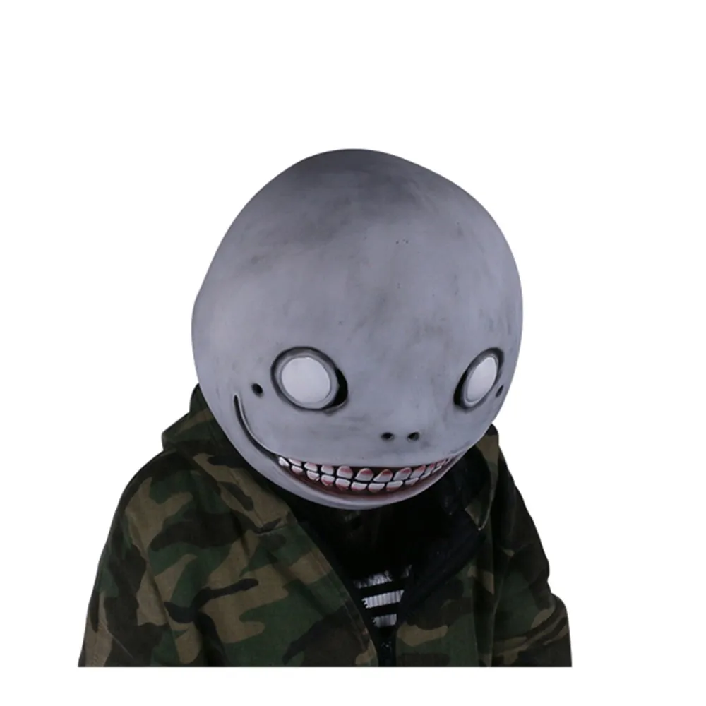 X-COSTUME NieR: Automata Emil Mask Gray Latex Mask Head Hood Gray Mask ...