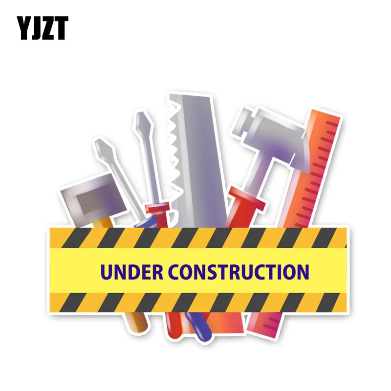 YJZT 13*15.5CM Attention Security UNDER CONSTRUCTION Warning Sign Car ...