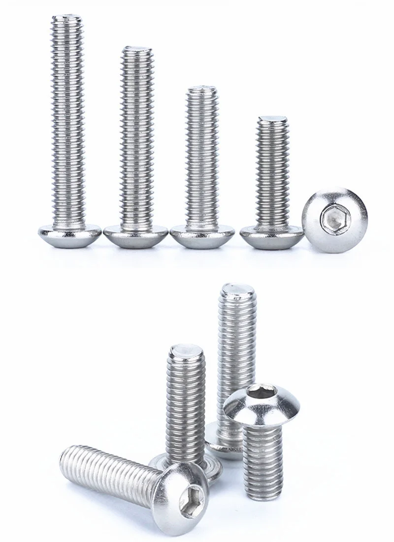 M2.5-100pcs-4mm -Vis à tête de champignon en acier inoxydable Sus304 ...