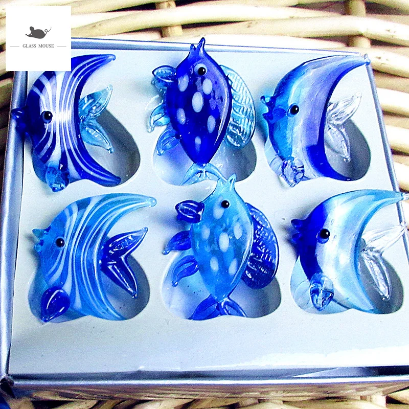 6pcs-Blue-Handmade-glass-sea-fish-ornament-Aquarium-fish-tank ...