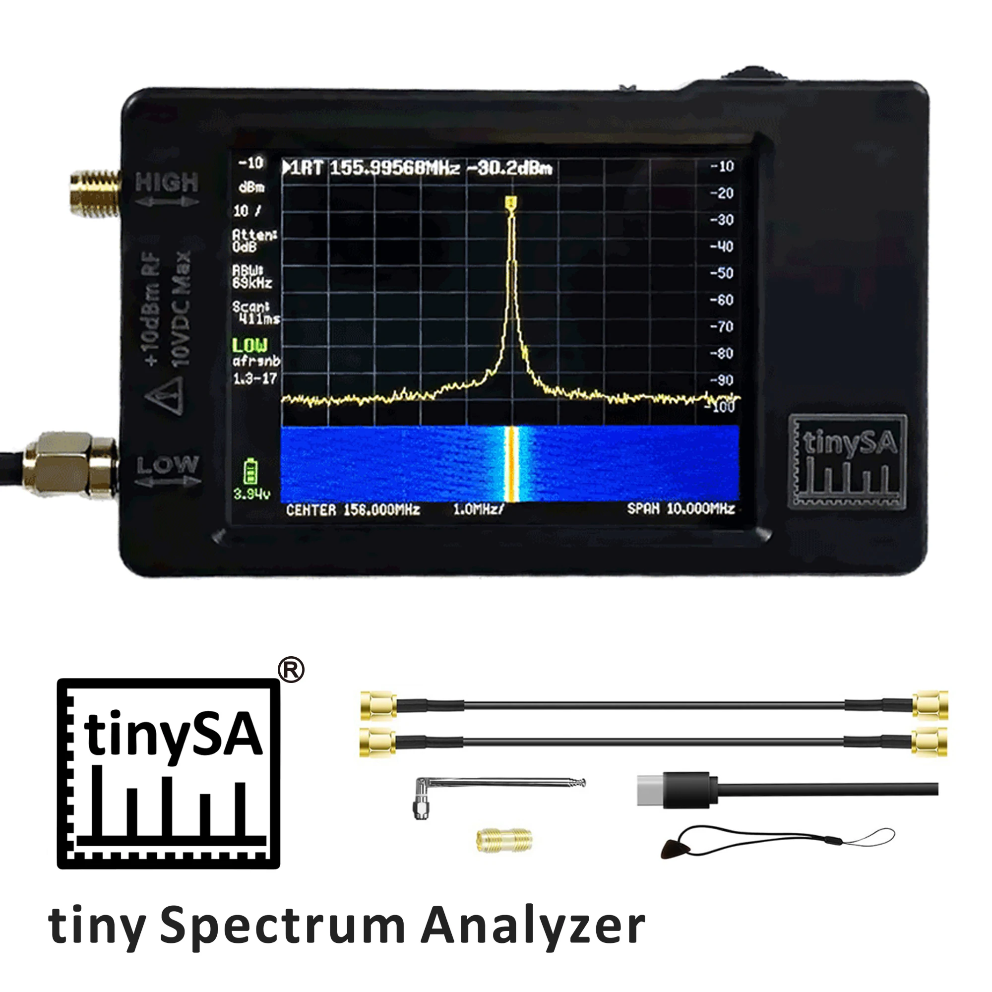 새 버전 휴대용 소형 스펙트럼 분석기 TinySA 2.8 "디스플레이, 배터리 포함|Spectrum Analyzers ...