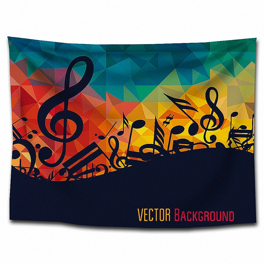 Tapiz Retro de poliéster para pared, pegatinas con grandes notas ...