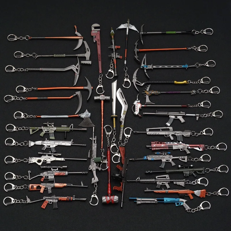 Fortnite Game Keychain Gun Hammer Sickle Model Key Chains Collection ...