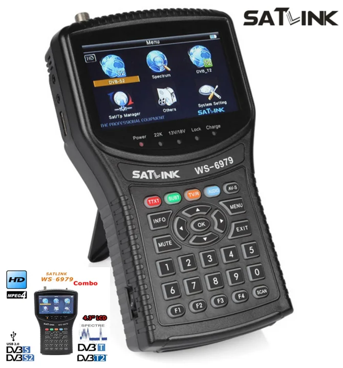 [Genuine]SATLINK WS 6979 DVB S2/T2/t/s Ccombo Satellite Finder Spectrum ...