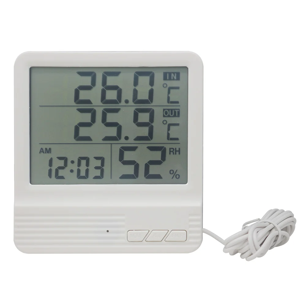 Indoor/ Outdoor Temperature Meter Indoor Hygrometer Humidity Alarm ...