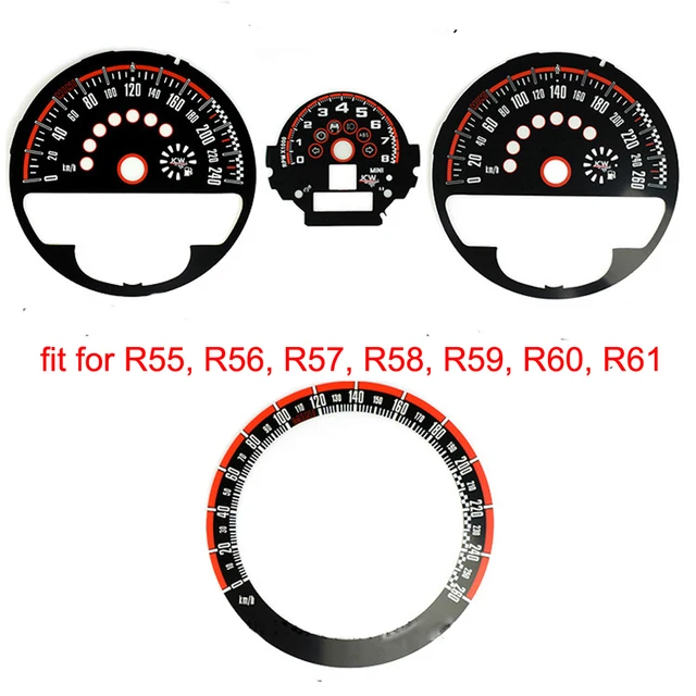 Speedometer Tachometer Gauges Display Instrument Cluster Black & Red ...
