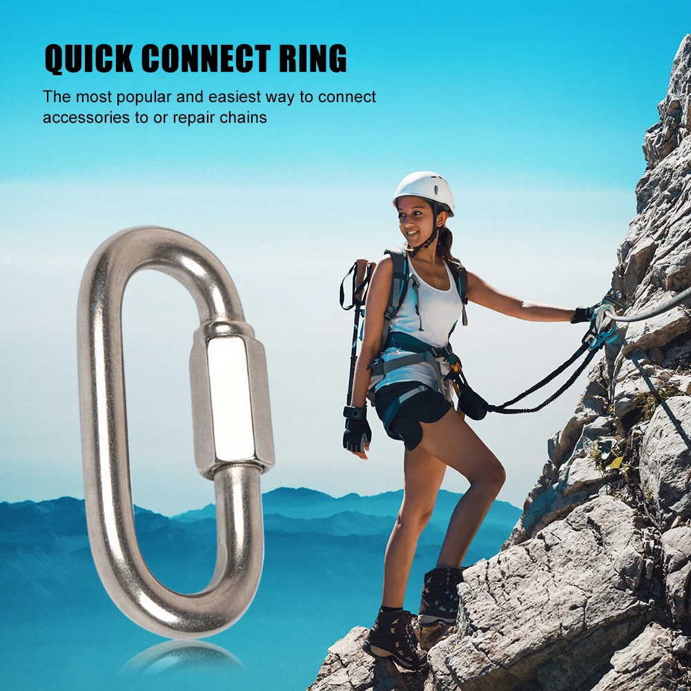 New-Stainless-Steel-Screw-Lock-Climbing-Gear-Carabiner-Quick-Links ...