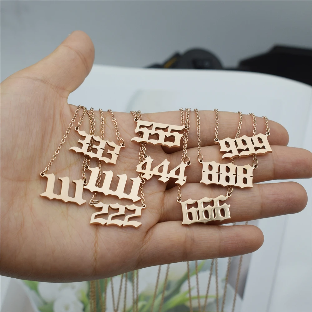 Angel Number Necklace 111 222 333 444 555 666 777 888 999 1111 ...