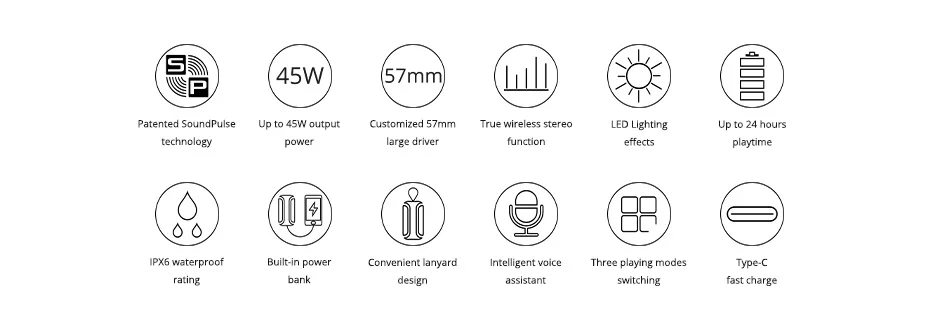 TRONSMART Parlante t6 pro 45w impermeable bluetooth Tronsmart ...