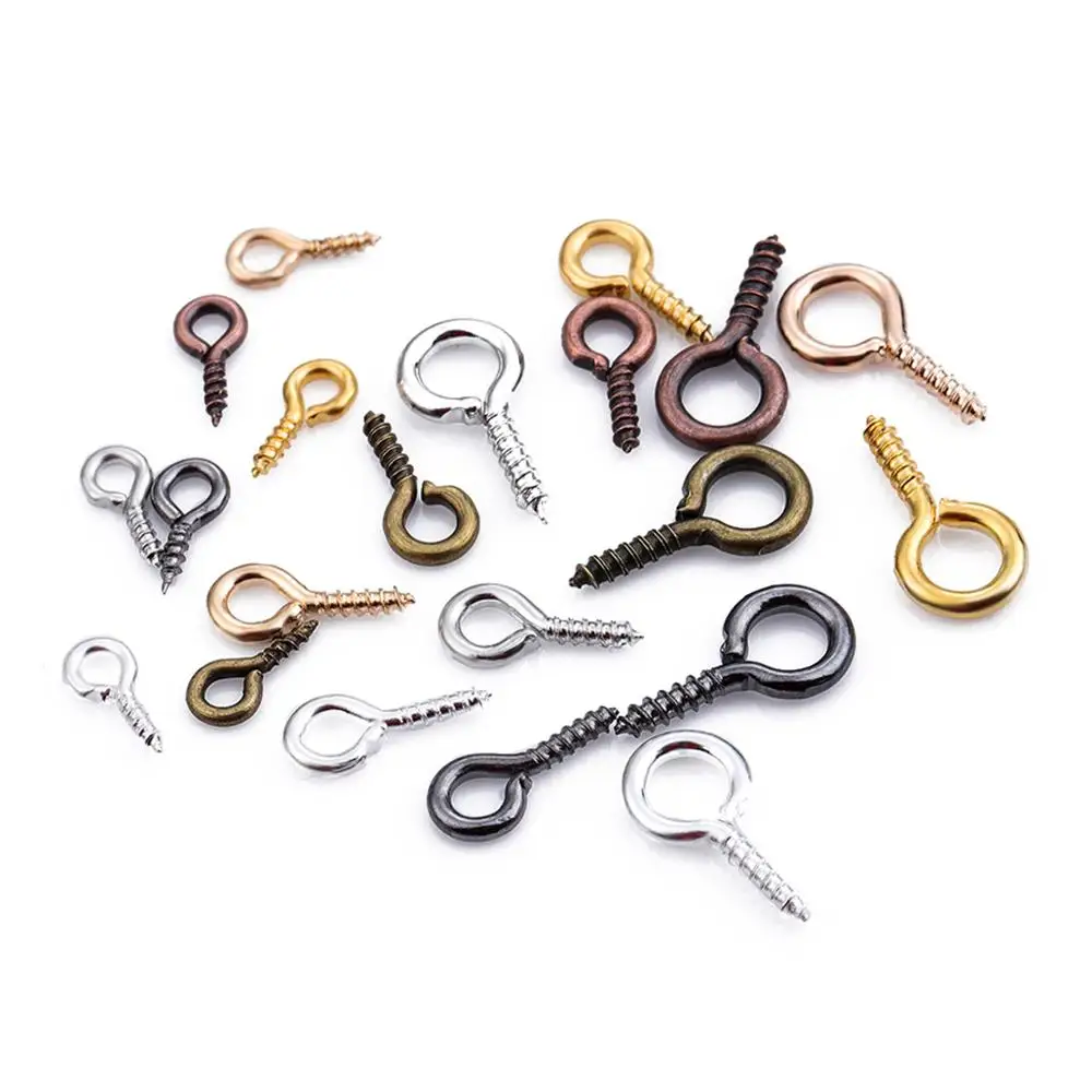 200Pcs Mix Color 4 5 6.5mm Tiny Mini Eye Pins Hooks Eyelets Screw ...