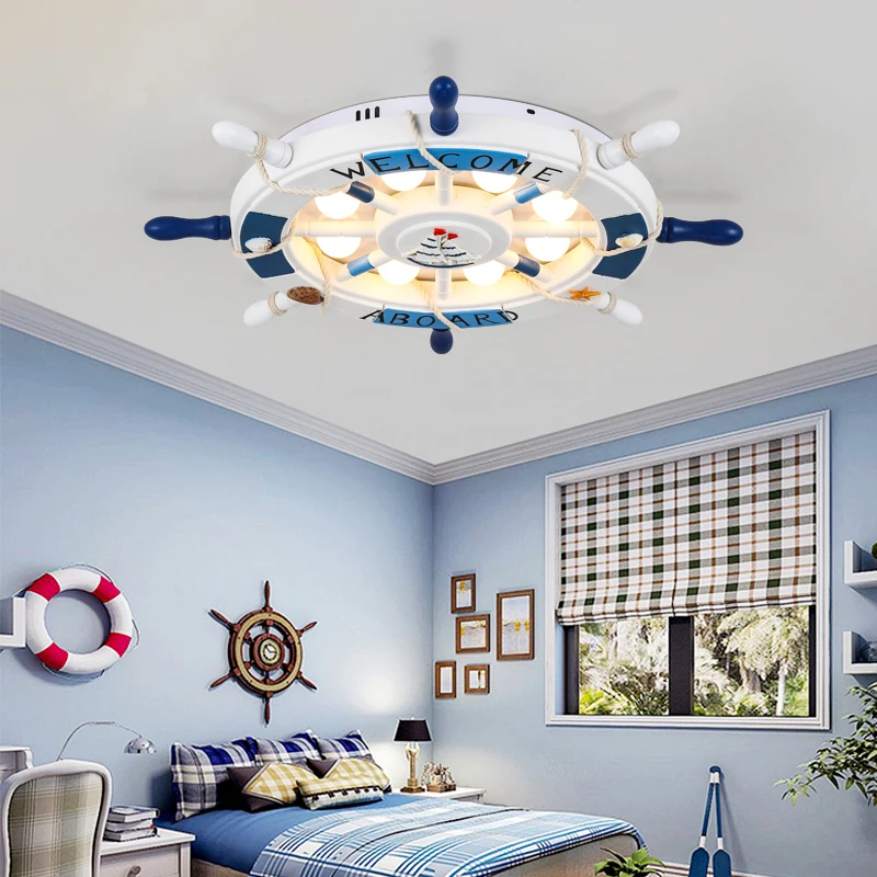 Mediterranean Rudder Ceiling Light Led Children Room Lamp Modern ...