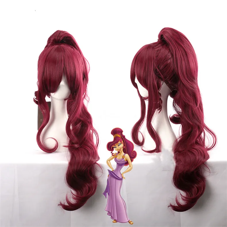 Princess-Megara-Cosplay-Wig-Meg-Long-Red-Wine-Synthetic-Hair-Wigs-for ...