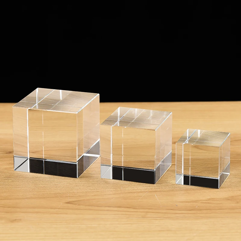 High Quality Transparent Clear Crystal Cube Paperweight DIY Glass Blank ...