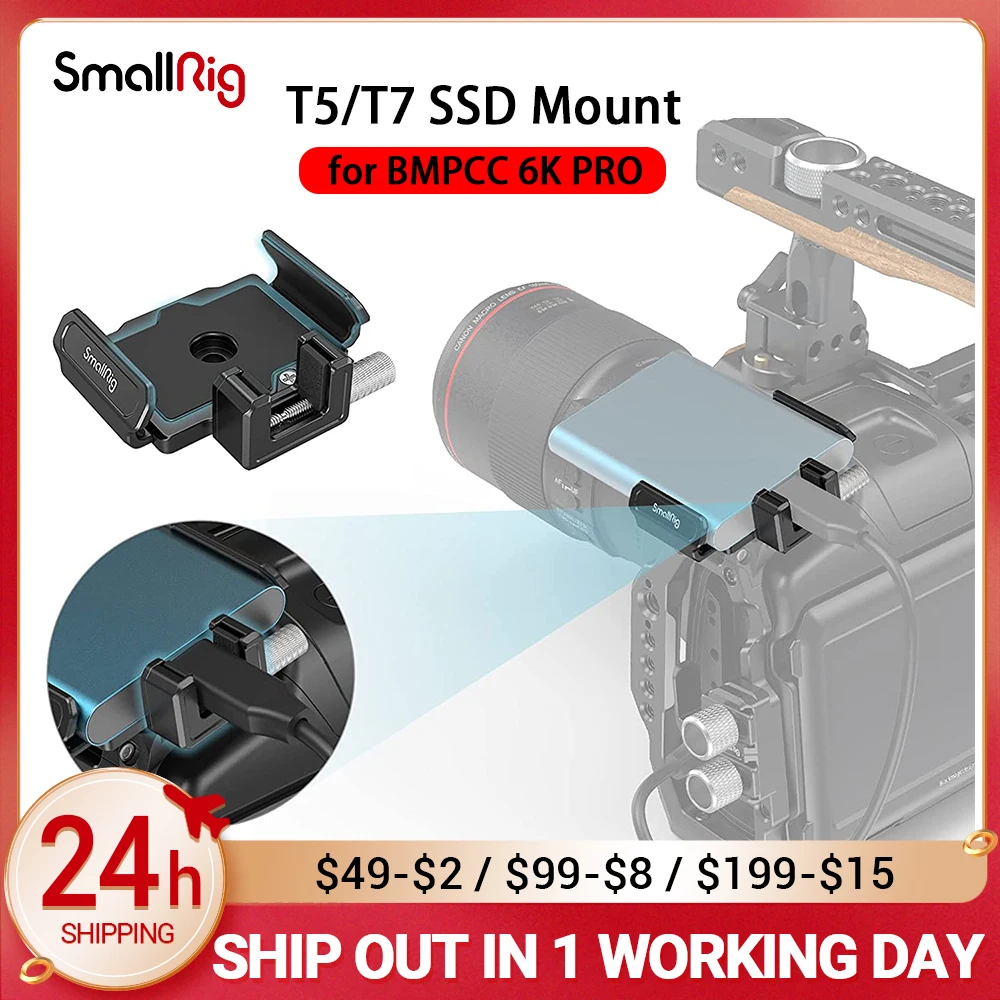 SmallRig T5/T7 SSD Mount For BMPCC 6K PRO For Samsung T5/T7 SSD ...