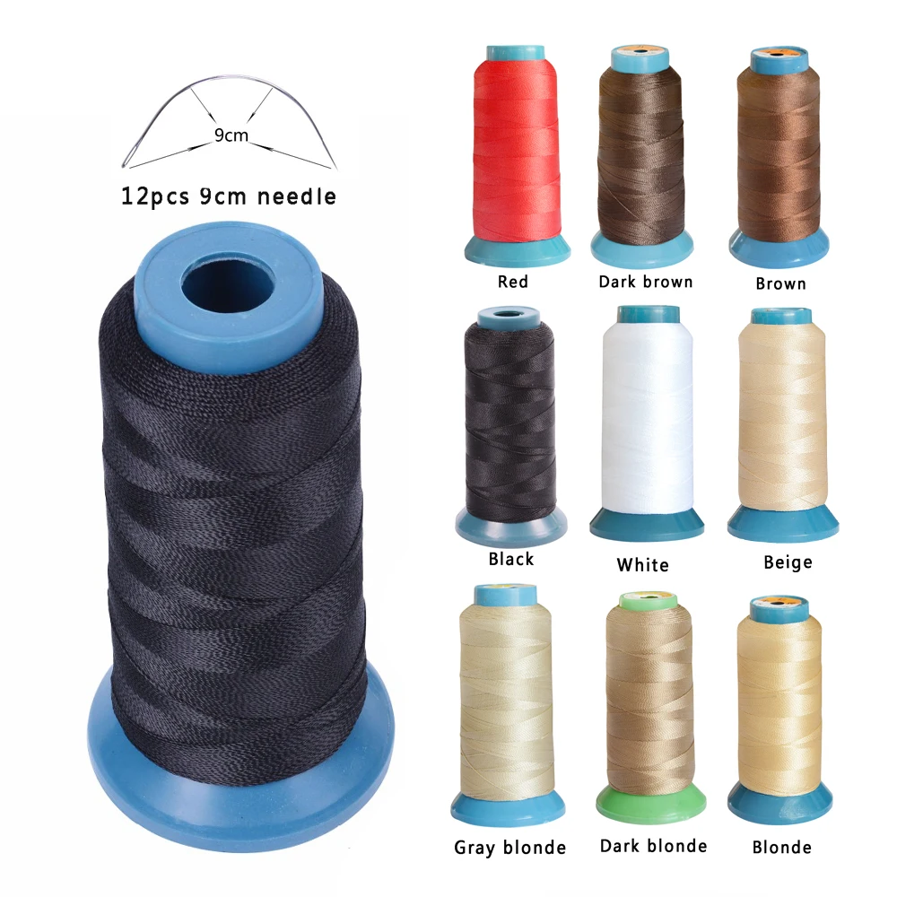 1 Roll black hair weaving thread High Intensity Polyamide Thread 12pcs ...