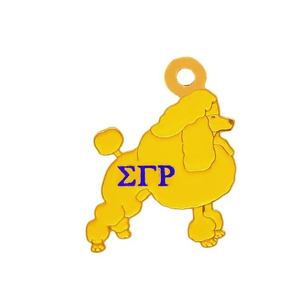 Double Nose Golden Yellow Enamel Greek Letters Club Sigma Gamma Rho ...