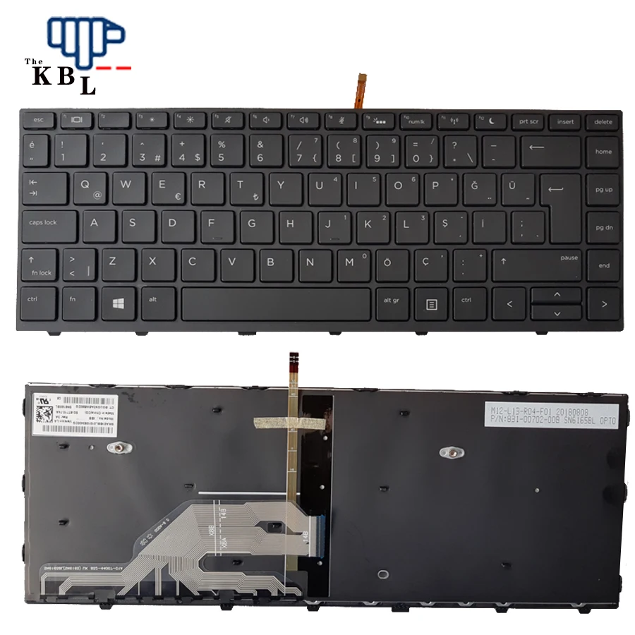 New For HP Turkey Language Probook 430 440 445 G5 Laptop Keyboard ...