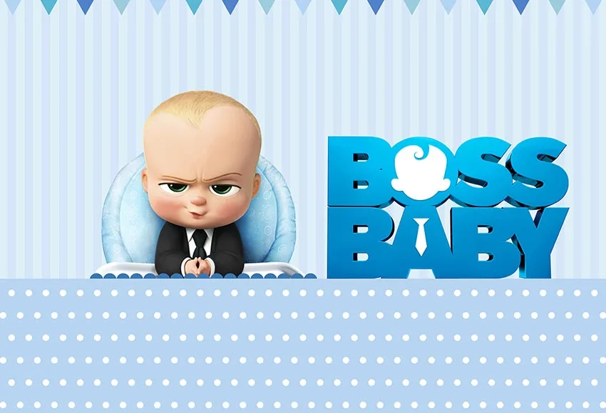 7x5ft Boss Baby Blue Boy White Spots Flags Stripes Custom Photo Studio ...
