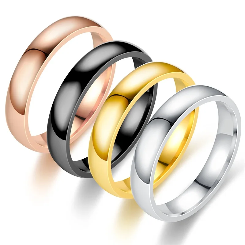 JUCHAO-4-6-mm-Stainless-Steel-Arc-Smooth-Couple-Ring-Women-Gold-Silver ...