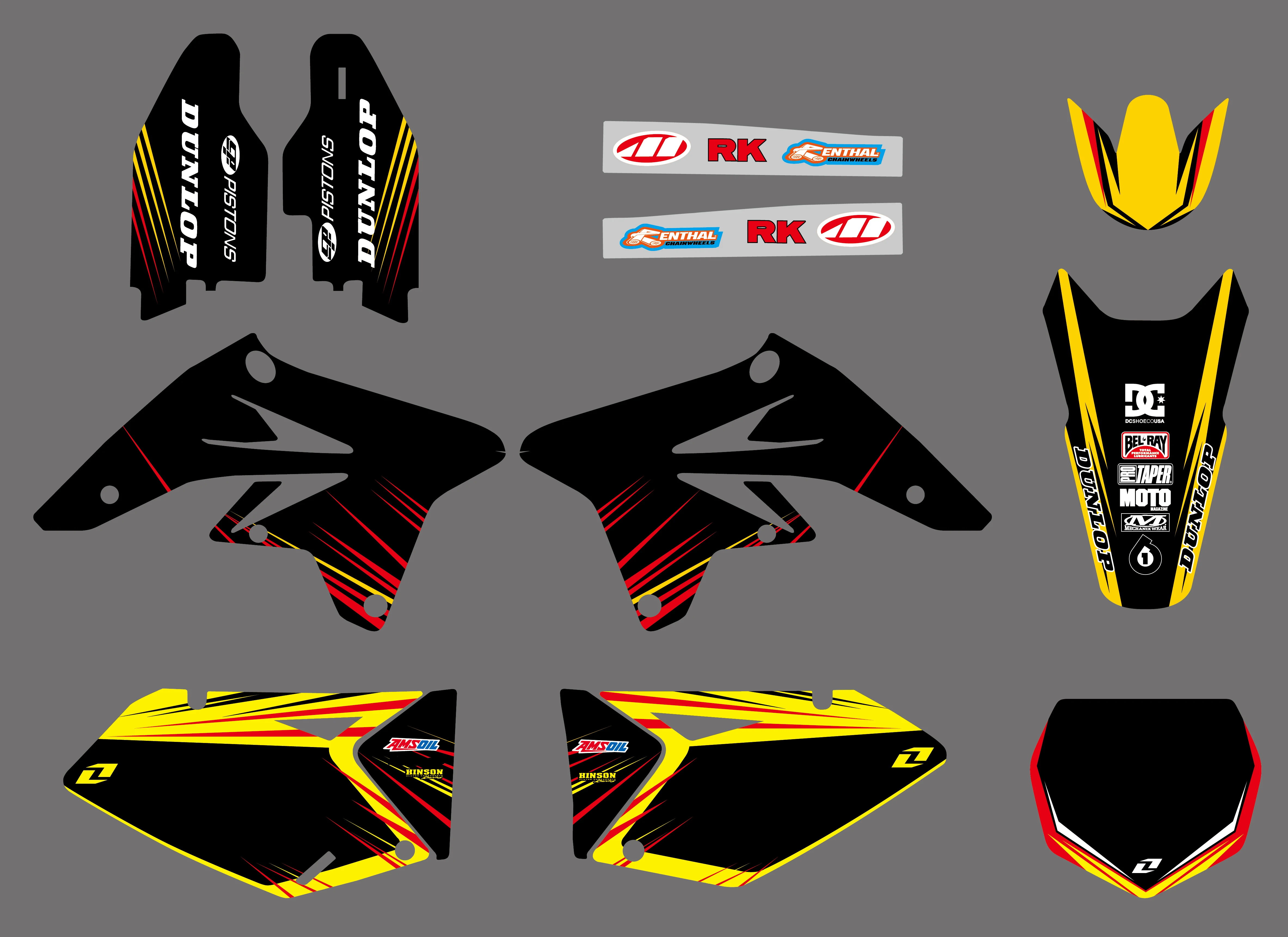 Motorcycle New Team Graphics Background Decal And Sticker Kit For ...