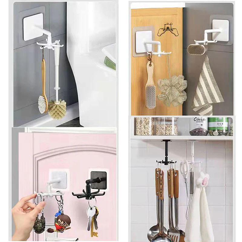 Kitchen-Hook-Multi-Purpose-Hooks-360-Degrees-Rotated-Six-jaw-Wall-Hooks ...