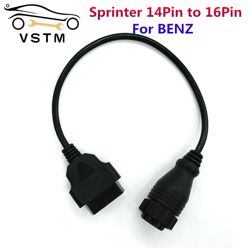 High-Quality-For-Mercedes-14Pin-To-OBD2-16Pin-Cable-Car-Diagnostic ...
