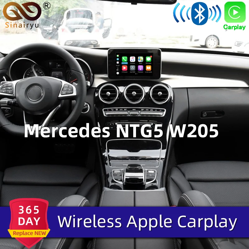 Sinairyu carplay jogo de carplay, mercedes c classe w205 ntg 5.1 5.2 5. ...