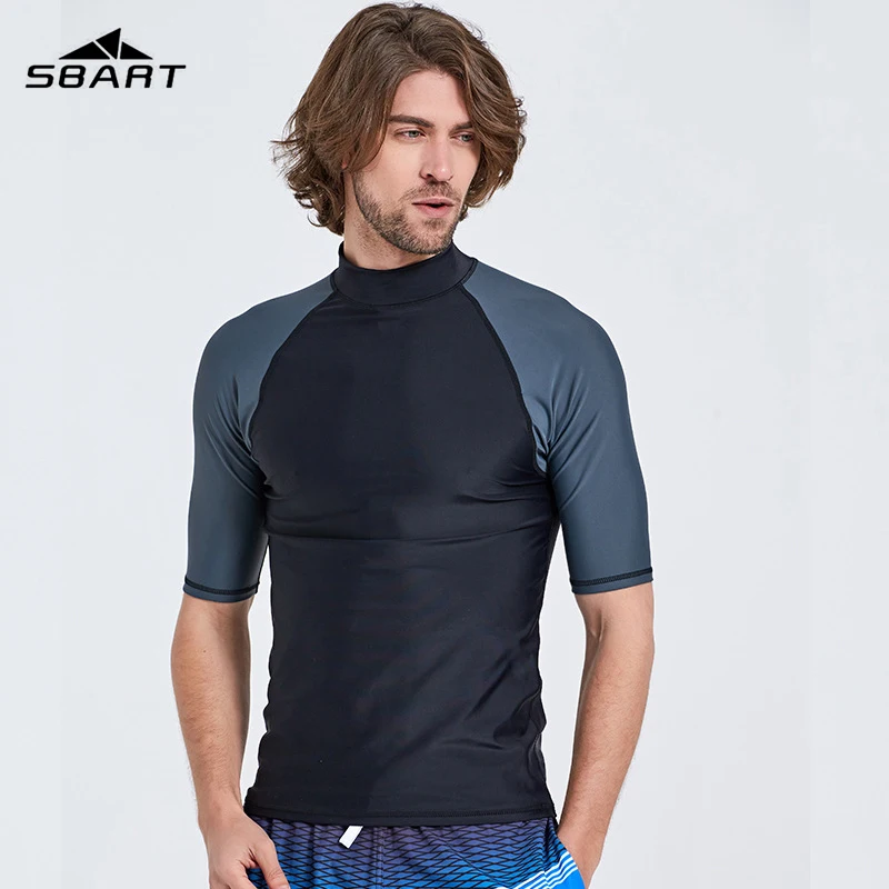SBART-Men-Surf-Rash-Guards-Top-Lycra-Short-Sleeve-UPF50-Quick-Dry-Surf ...