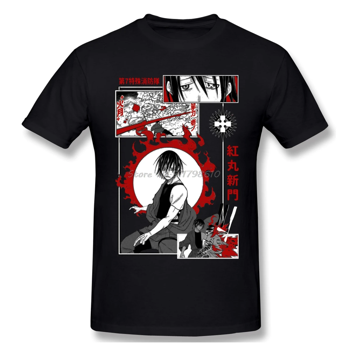 Camiseta de Anime de Benimaru Fire Force, ropa de calle Vintage de ...