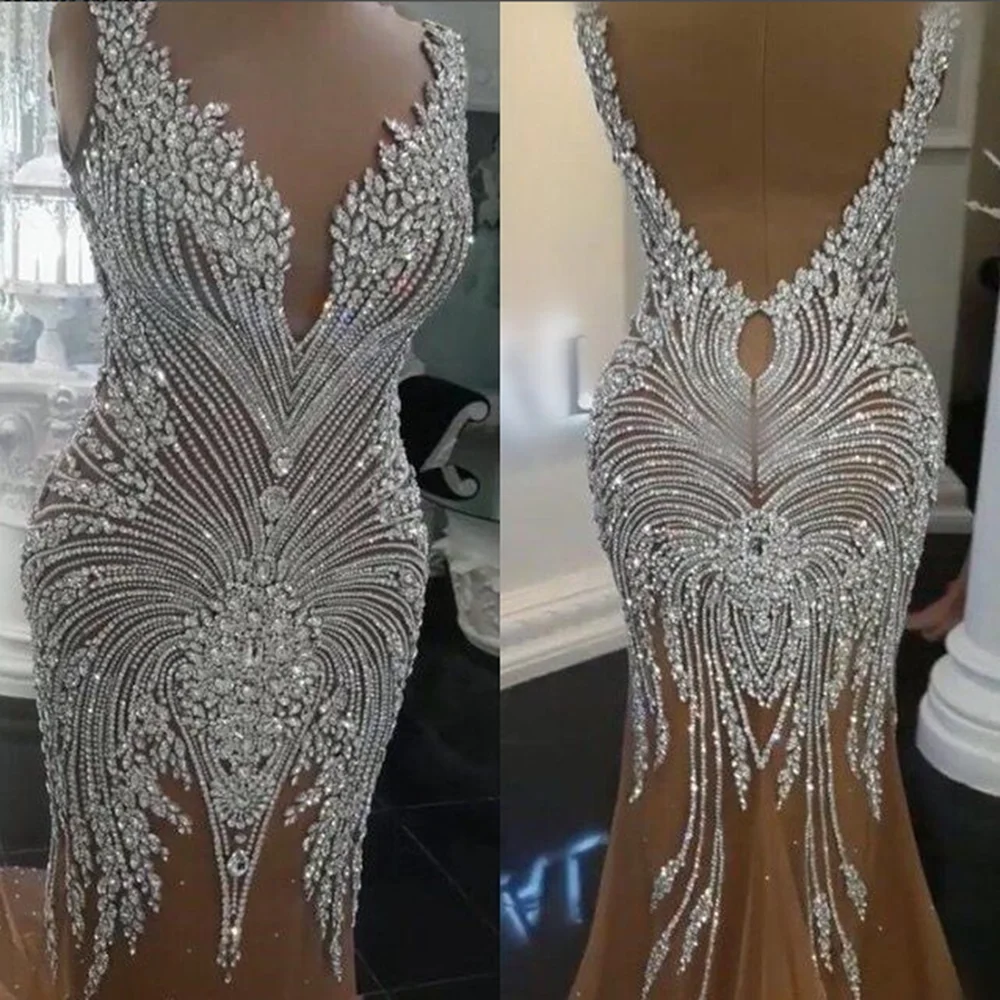 handmade silver rhinestones applique sew on trim patches full body for ...